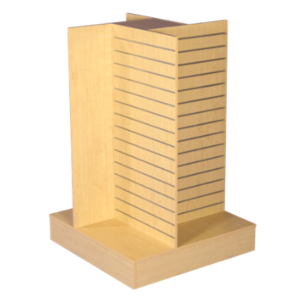Self-assembly 4 Way Slatted Display Tower – Crown Display UK