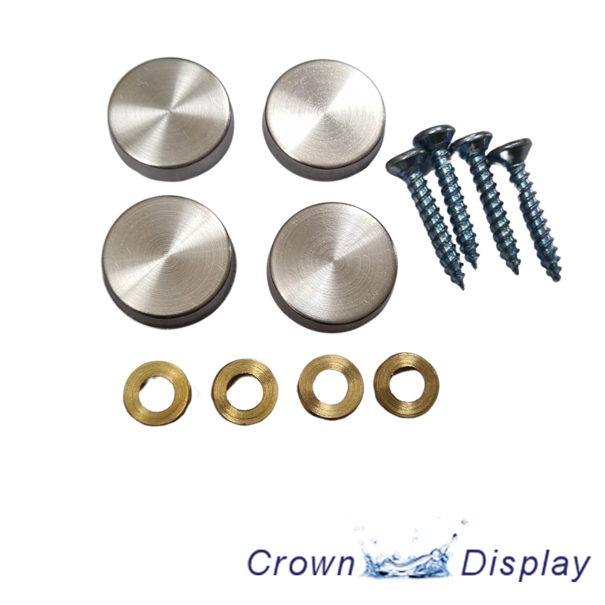 12mm Solid Stainless Steel Screw Head Covers (5531210) – Crown Display UK