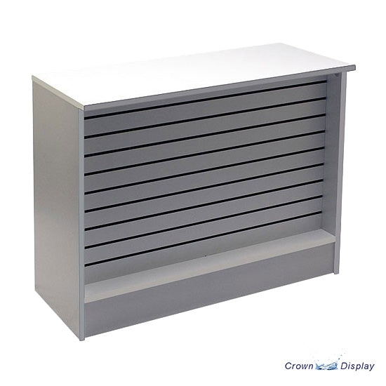 Recessed Slatted Front Counter – Crown Display UK
